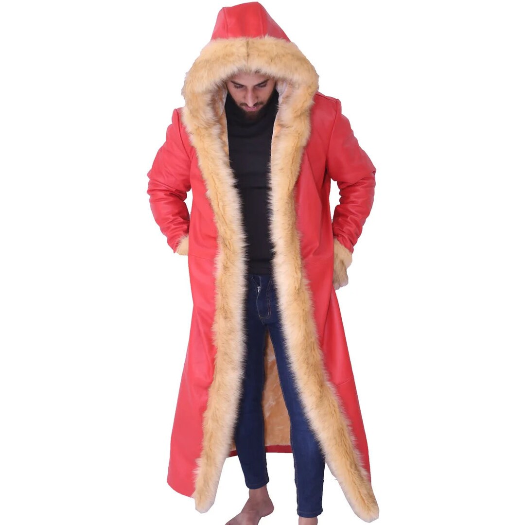 Santa Claus Leather Trench Coat Christmas Coat Santa - Etsy