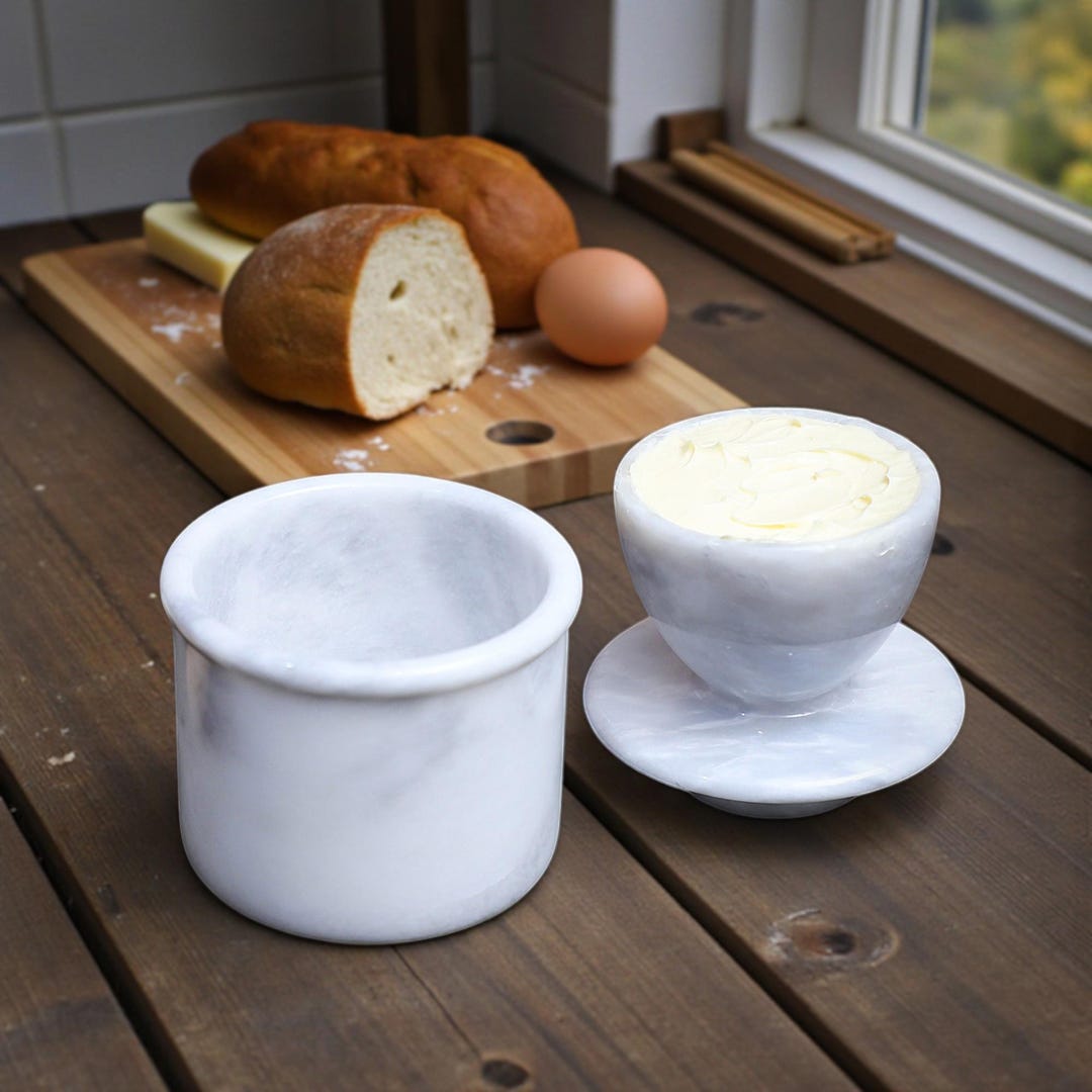 Handmade Marble Butter Keeper: Stone Kitchen Countertop Dish, Butter ...