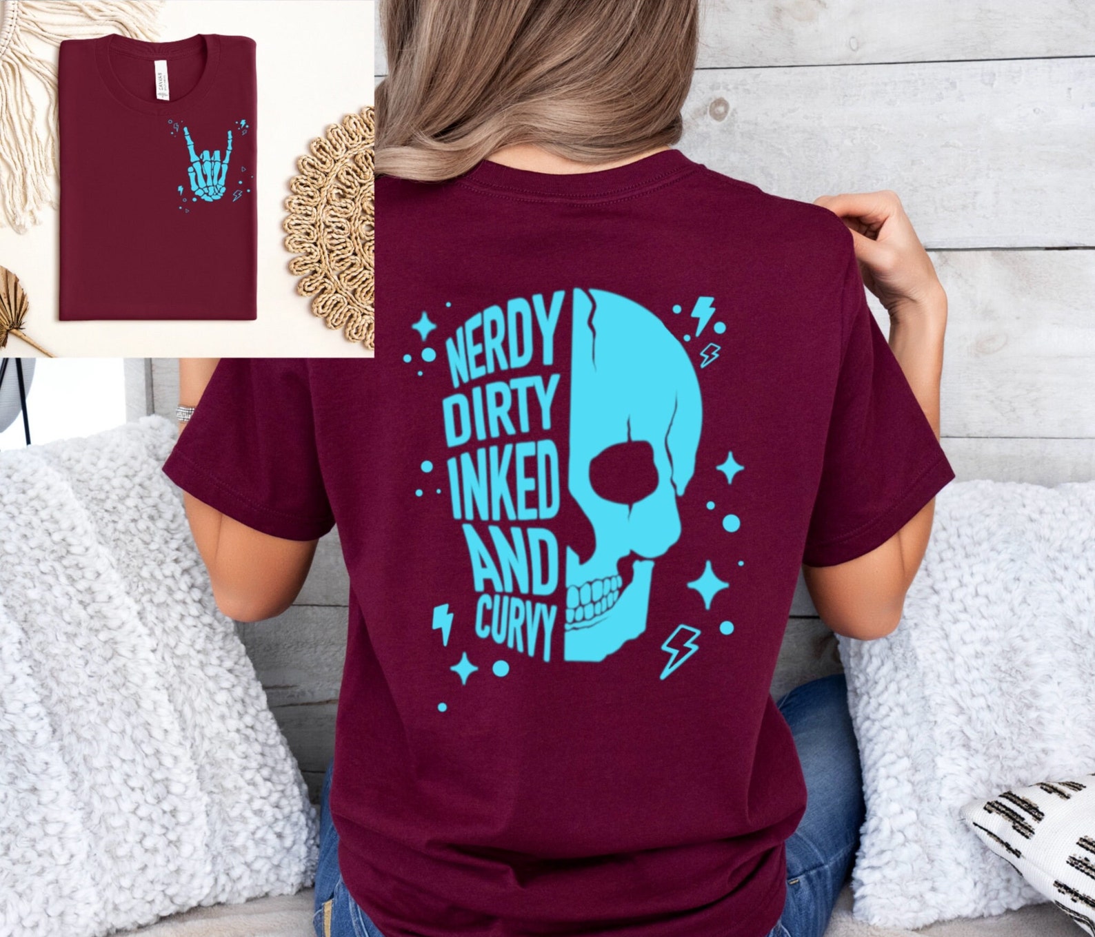Nerdy Dirty Inked and Curvy Shirt, Tattoos T-shirt , Inked, Nerdy ...