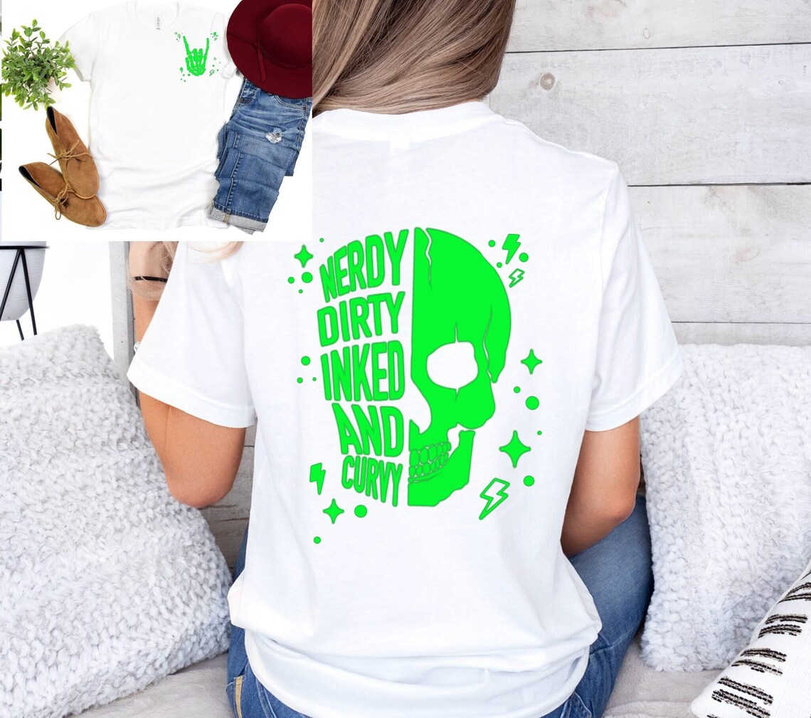 Nerdy Dirty Inked and Curvy Shirt, Tattoos T-shirt , Inked, Nerdy ...