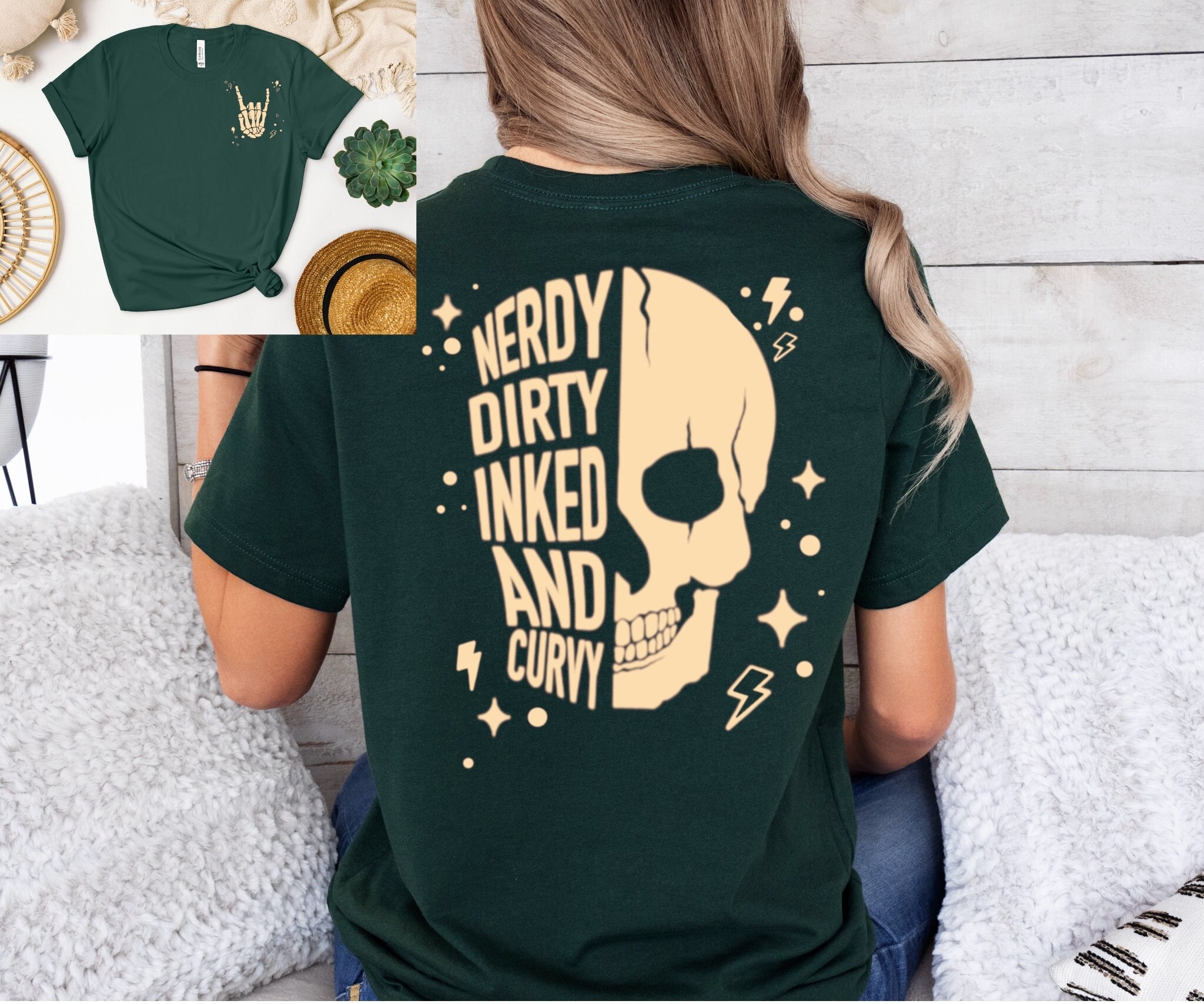 Nerdy Dirty Inked and Curvy Shirt, Tattoos T-shirt , Inked, Nerdy ...