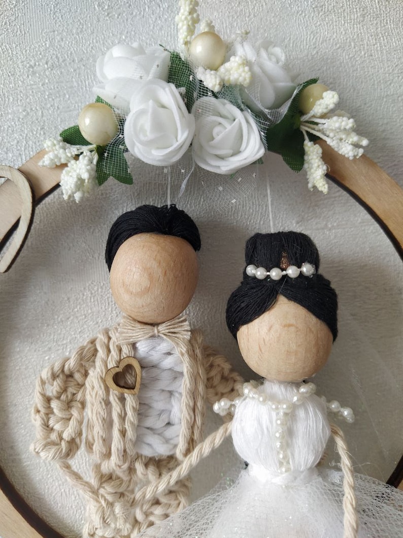 Macrame Dolls. Wedding. Wedding Couple. A Gift for the Bride and Groom ...