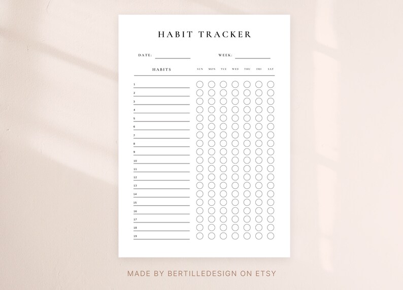 Habit Tracker Printable Habittracker Habit Tracker Planner Daily Habit ...