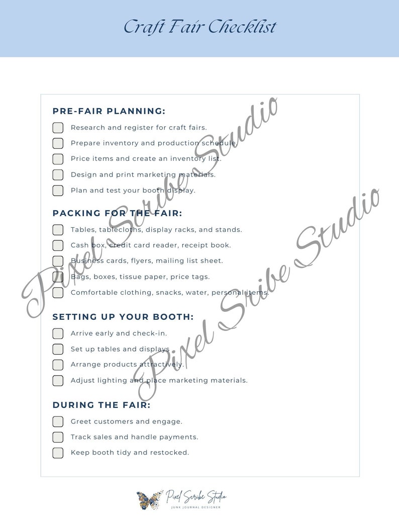 Craft Fair Checklist is a Must-have for Organizing Your Craft Fair ...