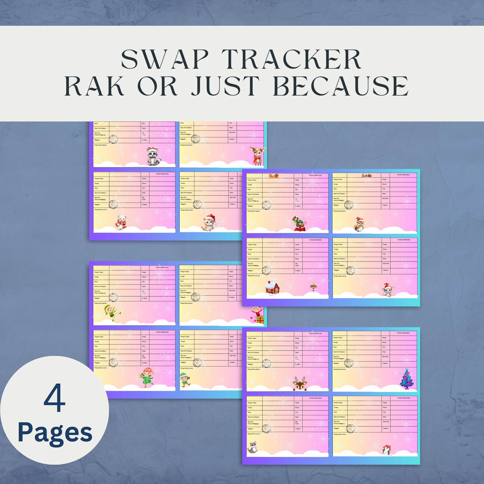 Printable Christmas Swap Tracker, Facebook Swaps, Instagram Trade ...