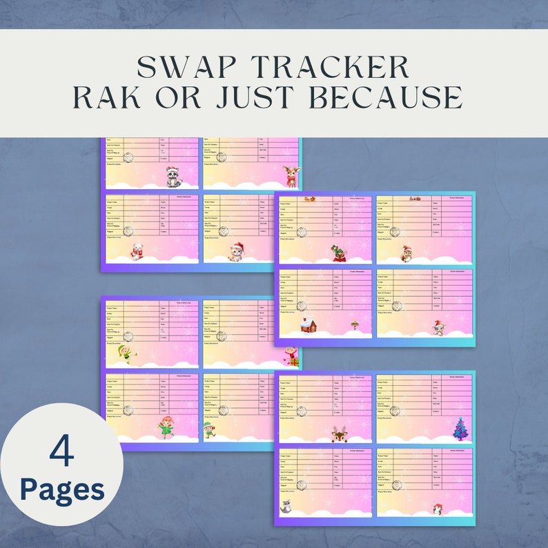 Printable Christmas Swap Tracker, Facebook Swaps, Instagram Trade ...