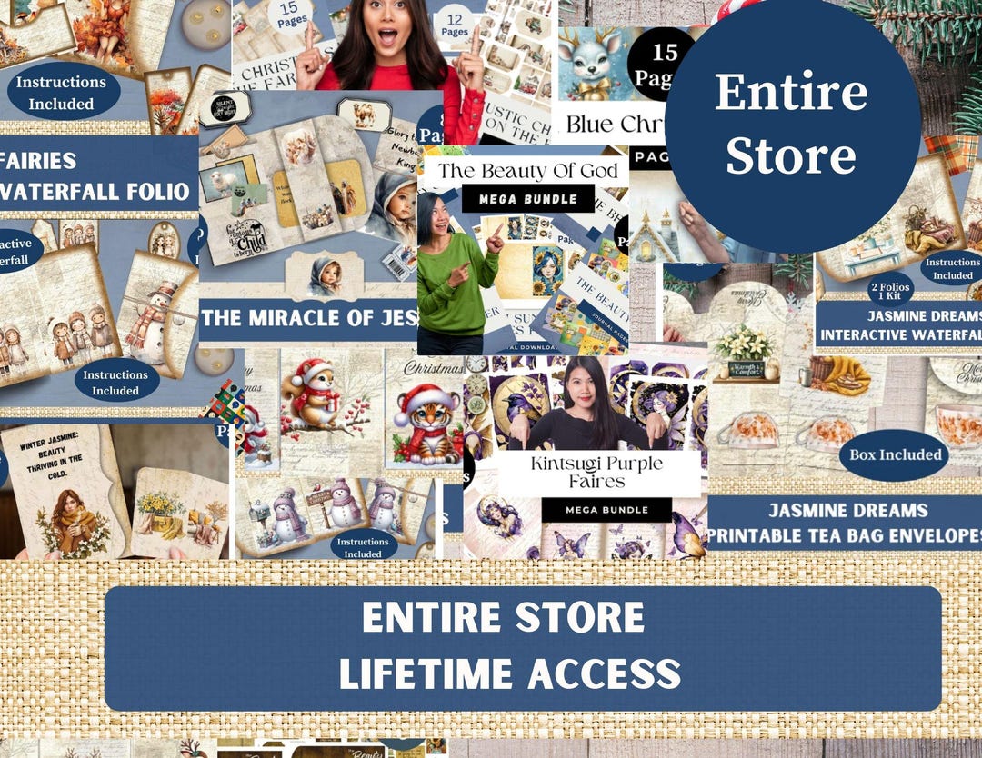 Entire Store Mega Bundle | Over 215 Digital Kits| Ephemera | Print at ...