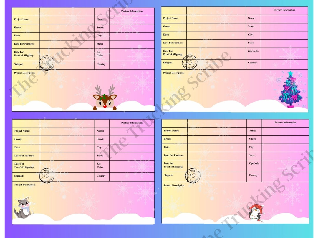 Printable Christmas Swap Tracker, Facebook Swaps, Instagram Trade ...