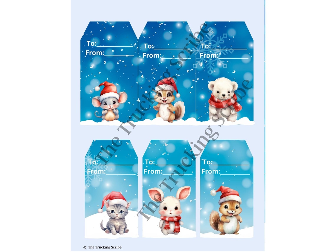Printable Christmas Gift Tags for Junk Journals Digital - Etsy