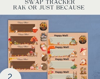 Fall Happy Mail Swap Kit | Printable Autumn Pen Pal Stationery, Tags ...