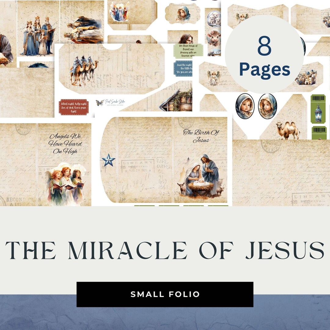 The Miracle of Jesus Folio Junk Journal, Gift for Her, Epherma ...