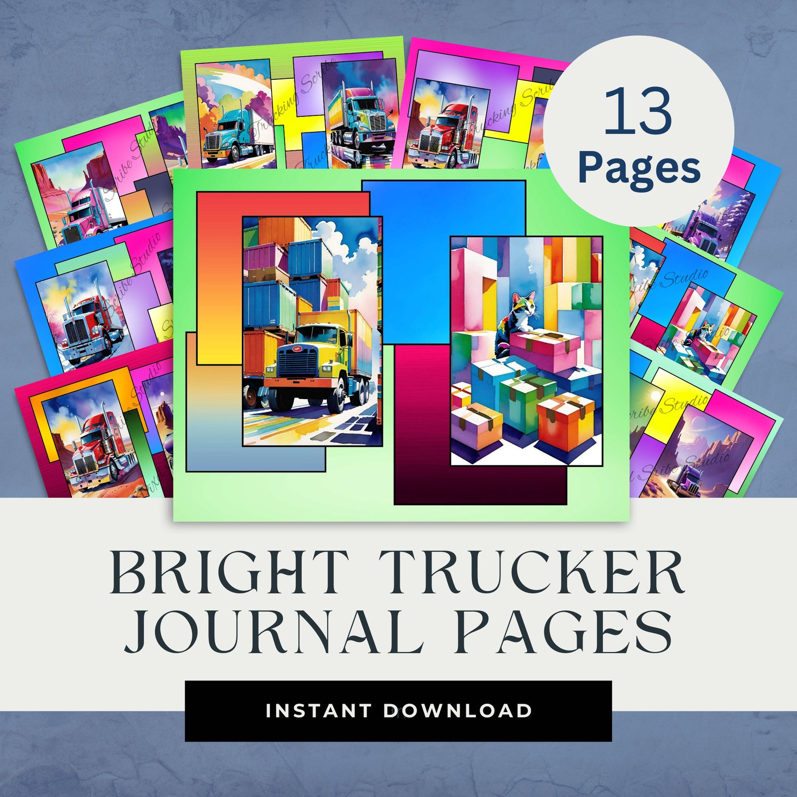 Truck Driver Journal Pages Create A Gift for A Truck Driver, Instant ...