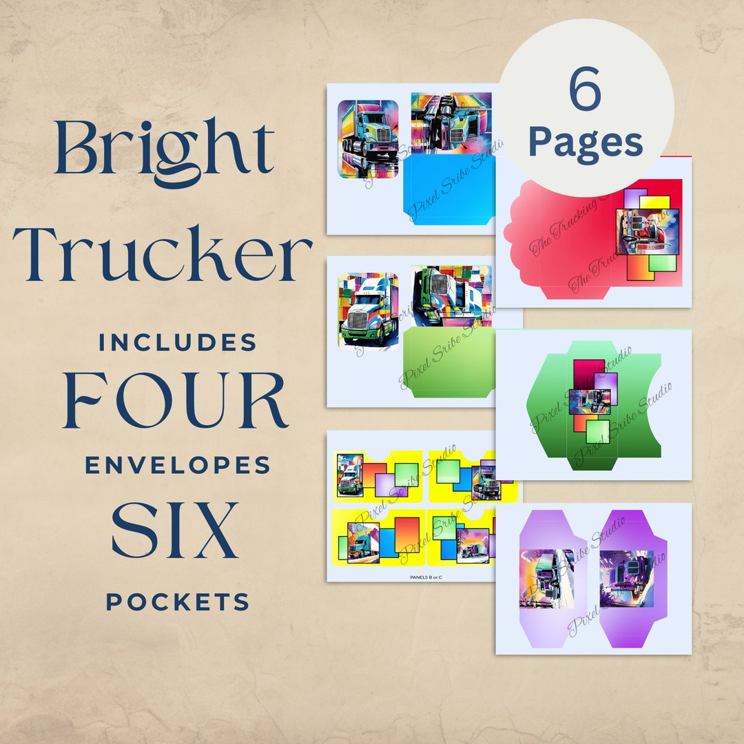 Truck Driver Junk Journal Envelopes and Pockets, A Gift for A Truck ...