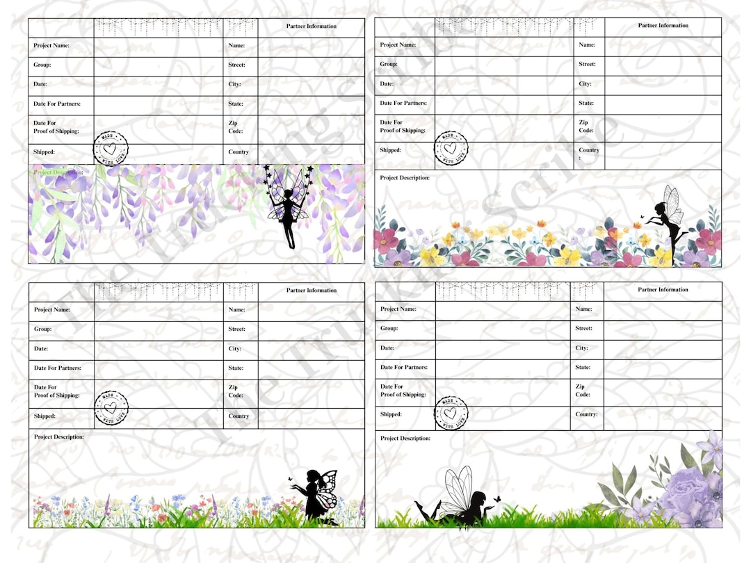 Printable Fairies Swap Tracker | Facebook Swap Log, Junk Journal Trades ...