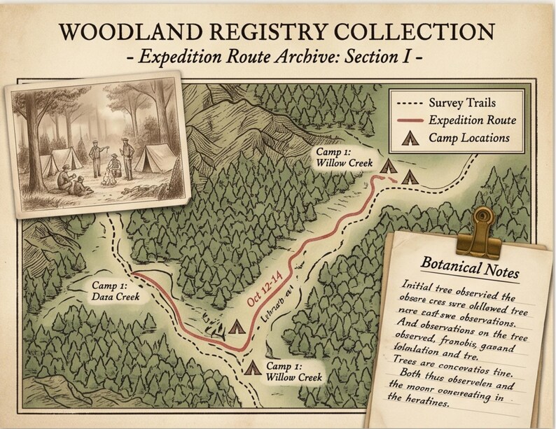Woodland Registry Maps & Surveys Printable Journal Kit | Woodland ...