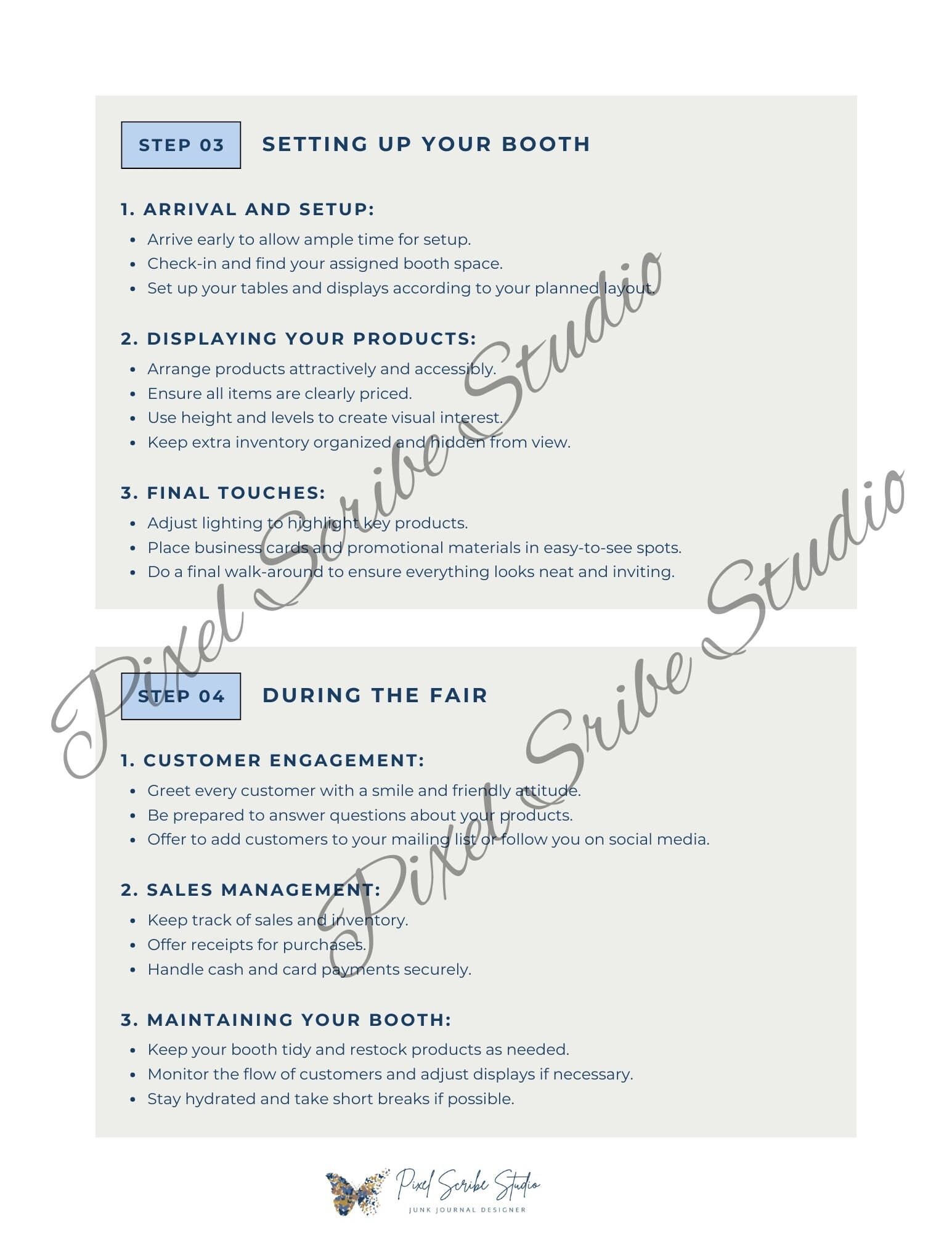 Craft Fair Checklist – Printable Show Prep List | Vendor Organization ...