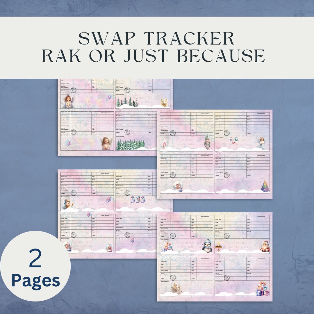 Printable Christmas Swap Tracker, Facebook Swaps, Instagram Trade ...
