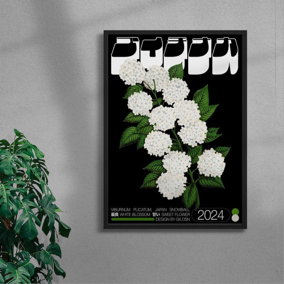 Viburnum Plicatum Aesthetic Wall Art Print – Minimalist Poster for ...