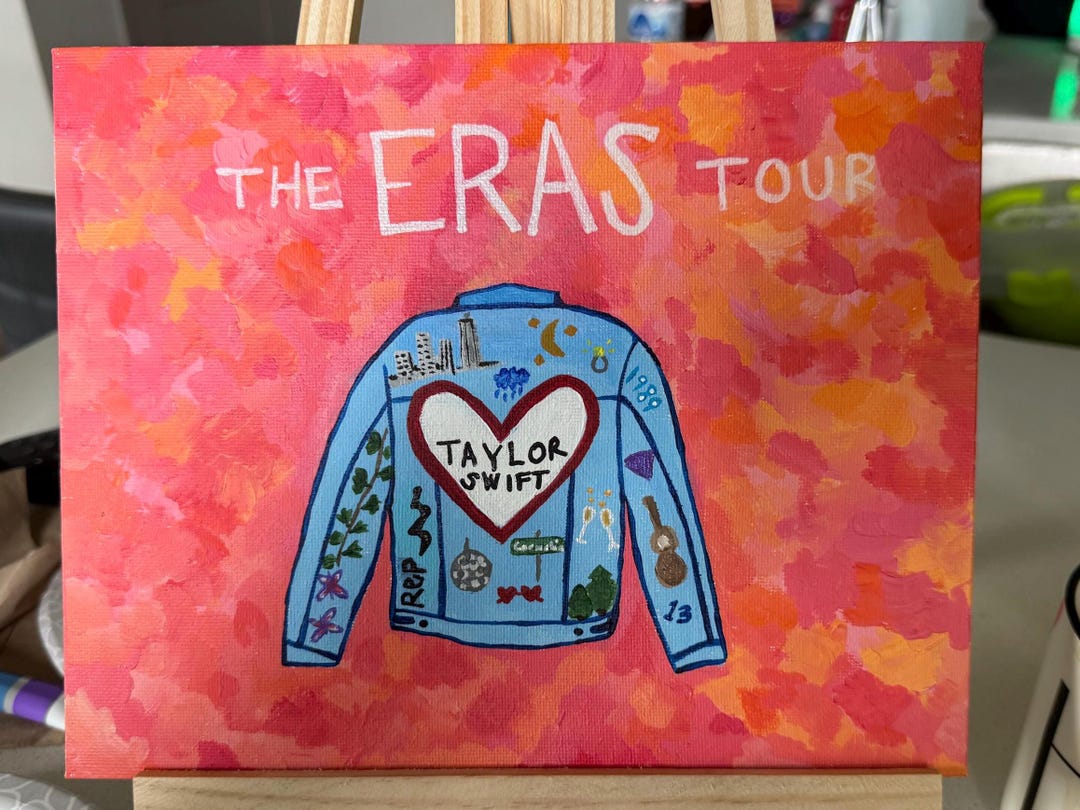 The Eras Denim Jacket Taylor Swift Acrylic on Canvas 8x10 - Etsy