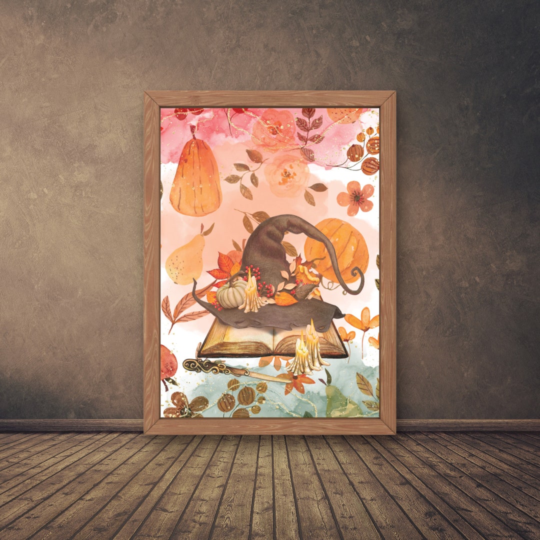 Witch Hat Print Wall Poster Instant Download Pdf Etsy