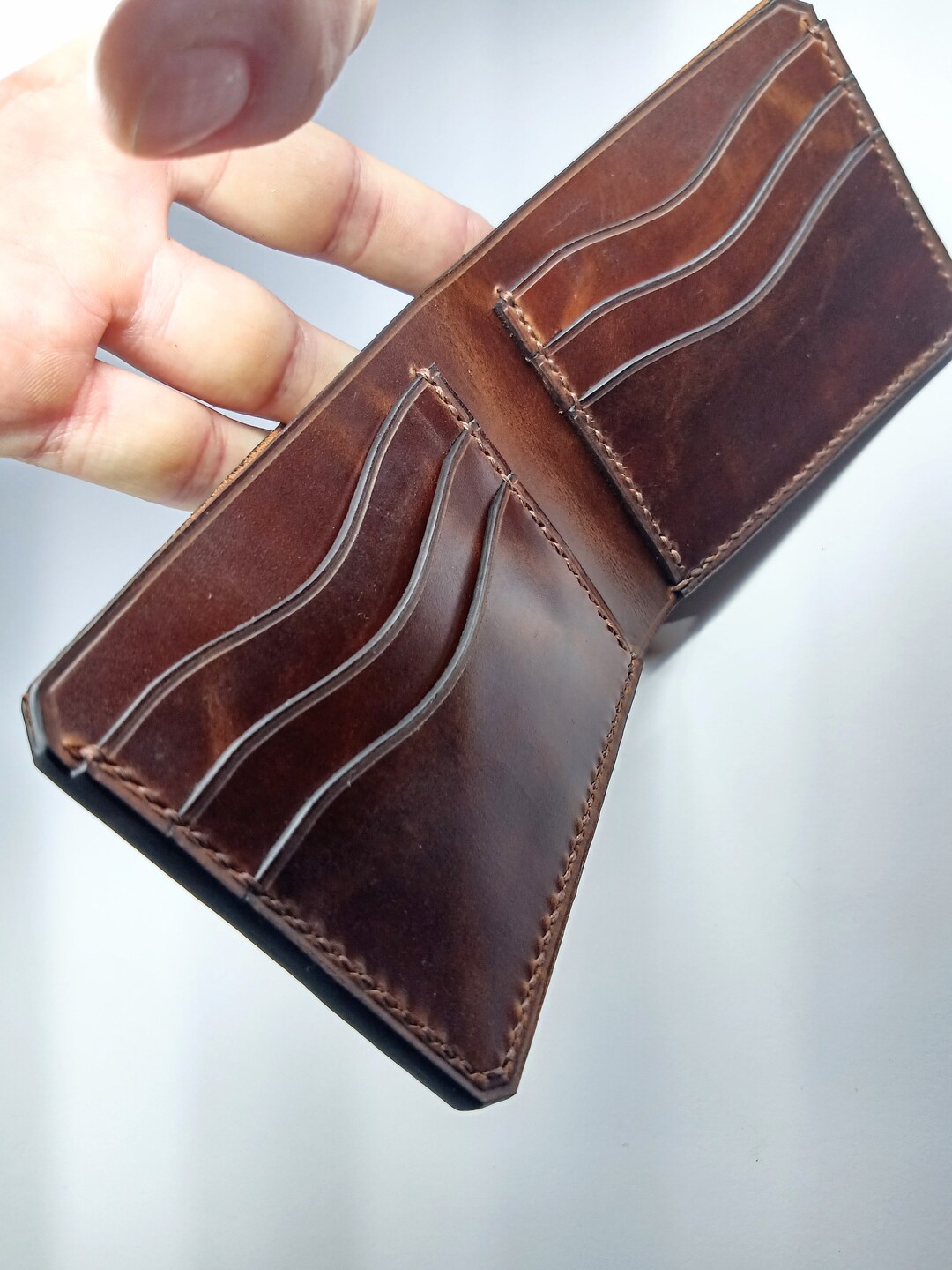 Full Grain Horween Leather 6 Cards Wallet, Horween Wallet With ...