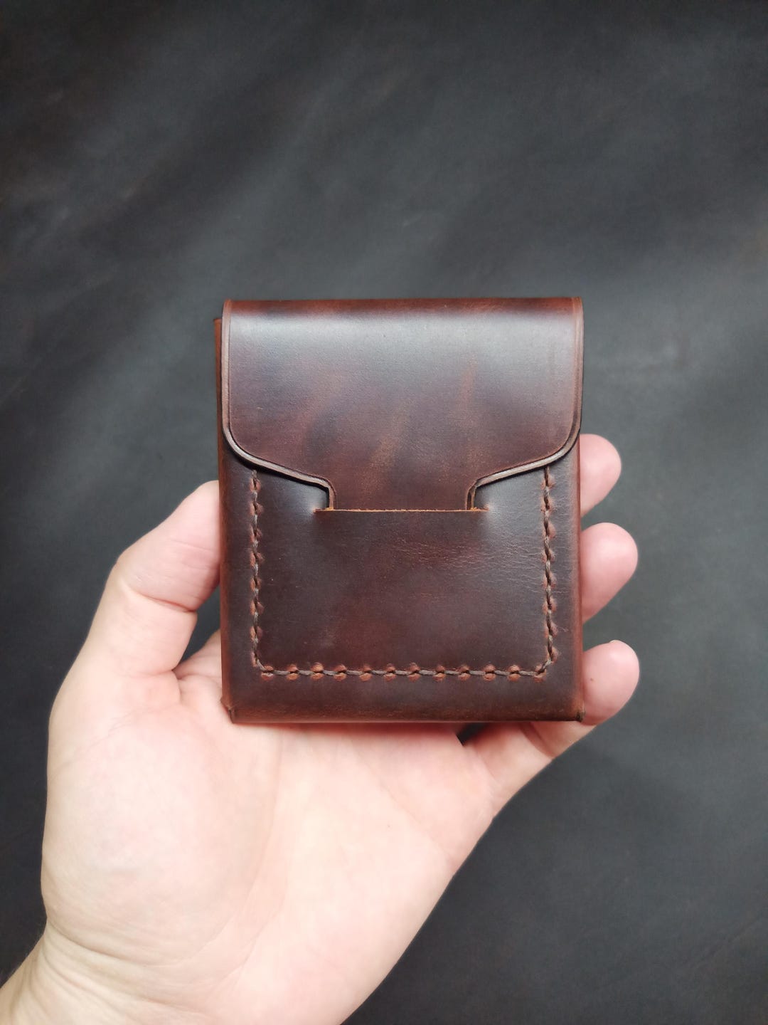 Slim Edc Wallet for Euro, Brown Euro Mini Wallet, Brown Edc Horween ...