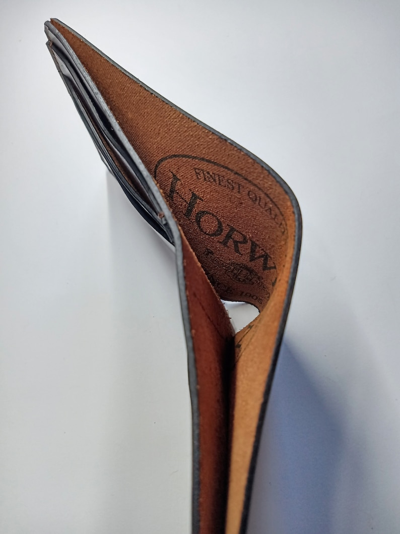 Full Grain Horween Leather 6 Cards Wallet, Hand-stitched Needlepoint ...