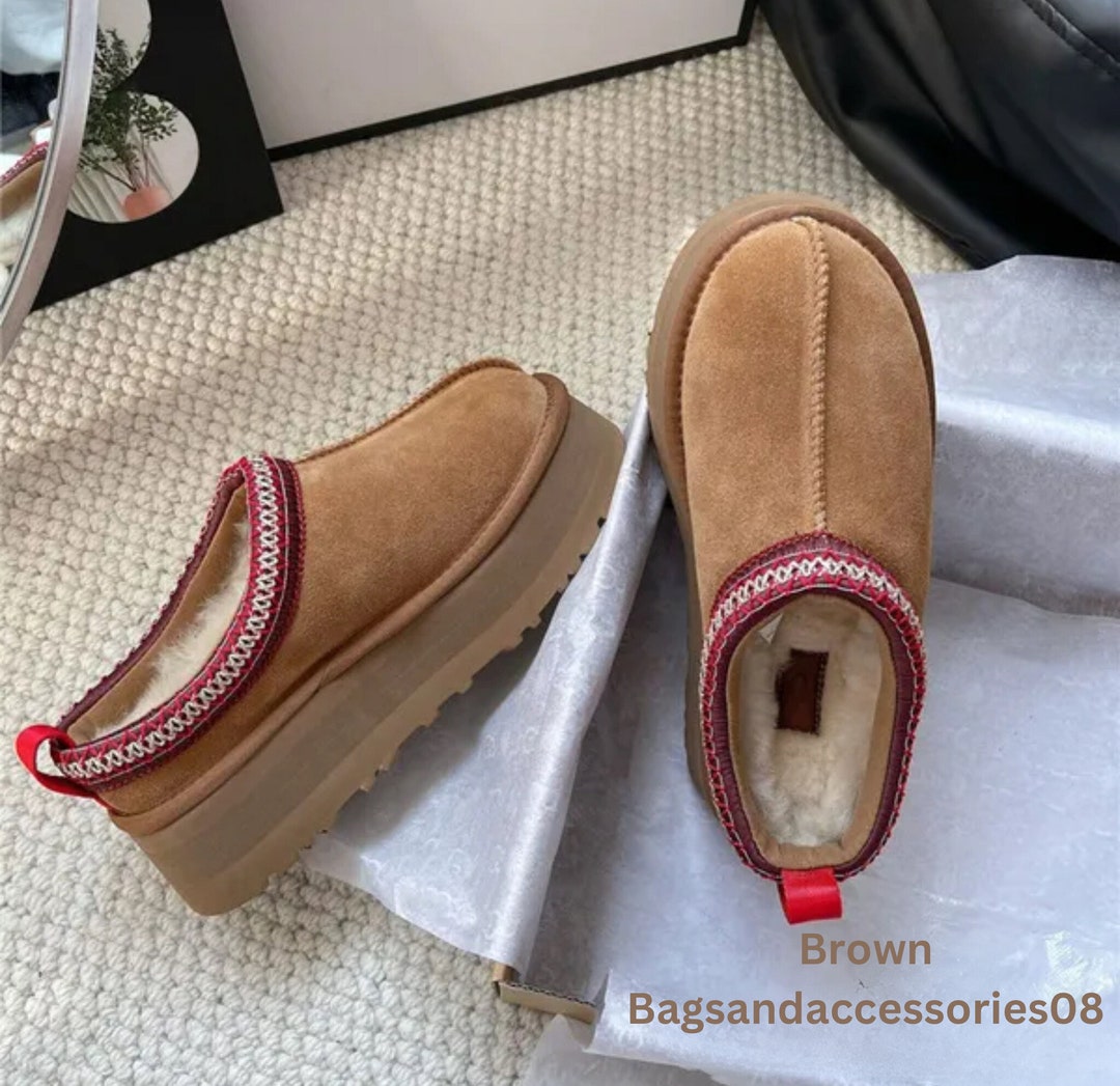 Ugg Dupes Thick Sole Uggs Tasmanchestnut Winter - Etsy