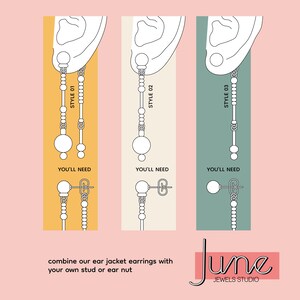 Seashells Ear Jacket Front-back Earrings, Pearl Earrings, Unique and ...