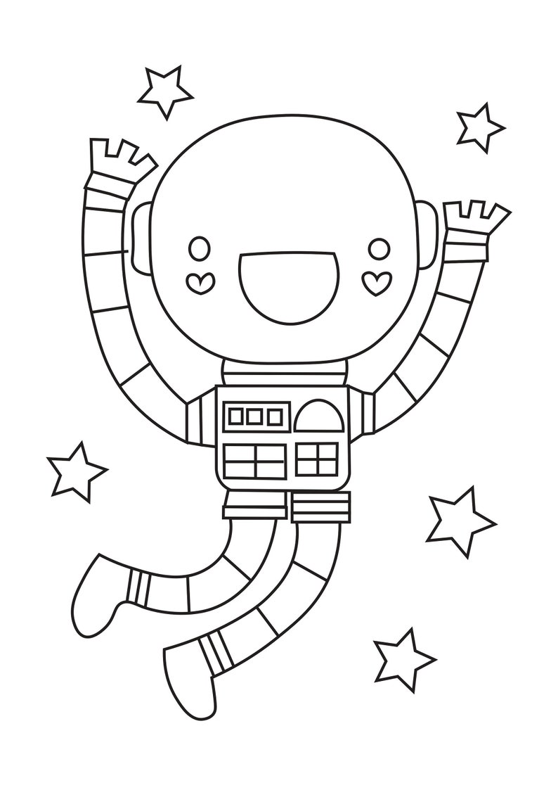Printable Robot Coloring Pages for Kids, 10 Coloring Pages for Toddler ...