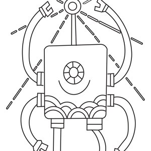 Printable Robot Coloring Pages for Kids, 10 Coloring Pages for Toddler ...