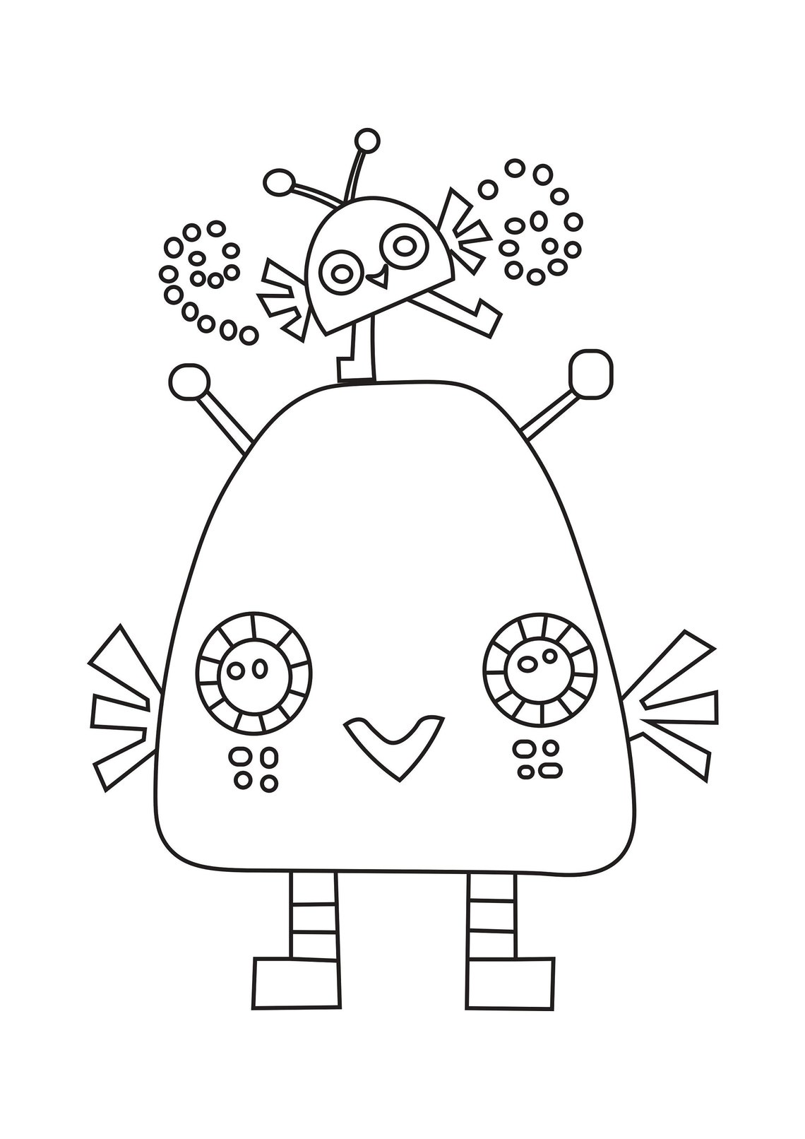 Printable Robot Coloring Pages for Kids, 10 Coloring Pages for Toddler ...