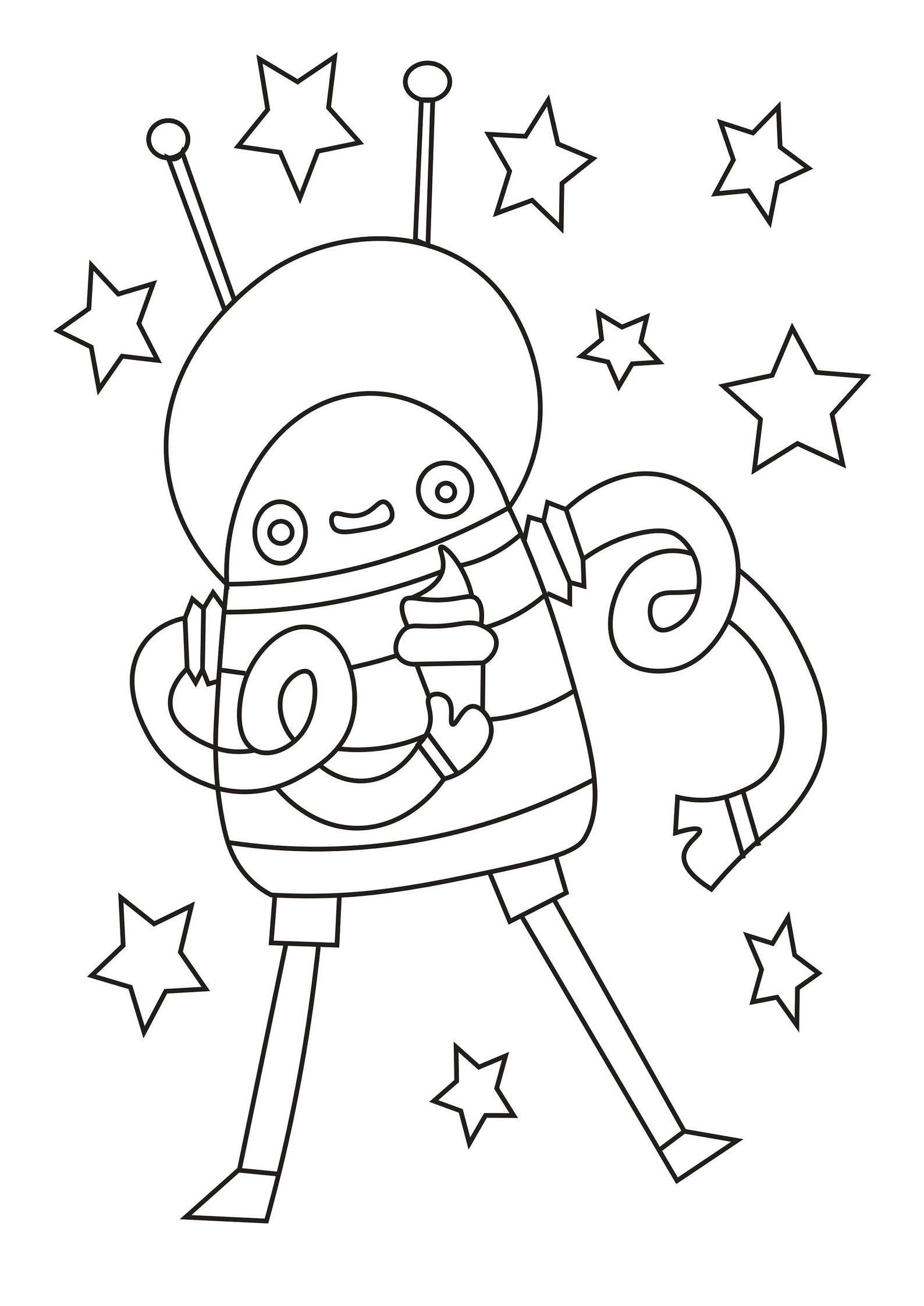 Printable Robot Coloring Pages for Kids, 10 Coloring Pages for Toddler ...