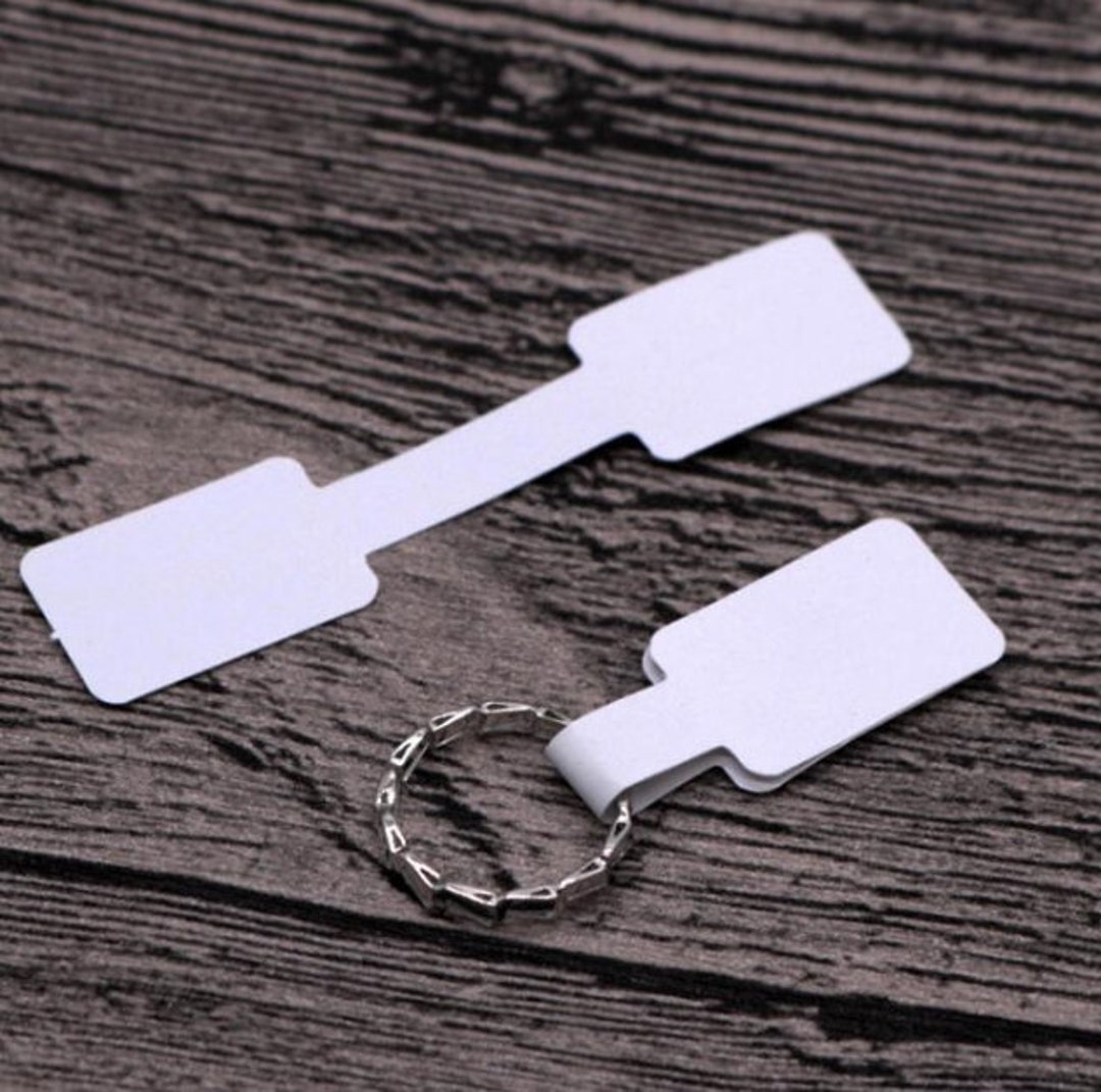White Rectangle Jewelry Blank Labels, Self Adhesive Ring Price Tags ...
