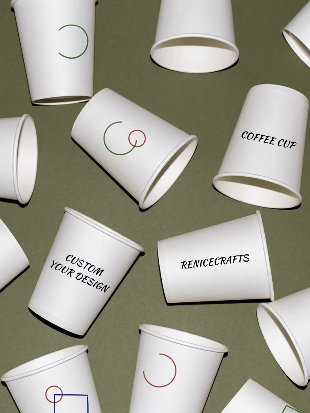 Personalized Disposable Paper Cups (without Lids) Custom Coffee Cups ...
