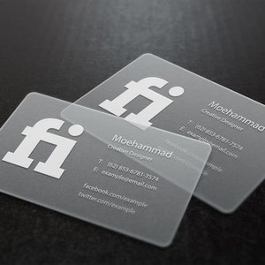 Custom Clear Plastic Business Cards, Frosted Plastic Card With Your ...