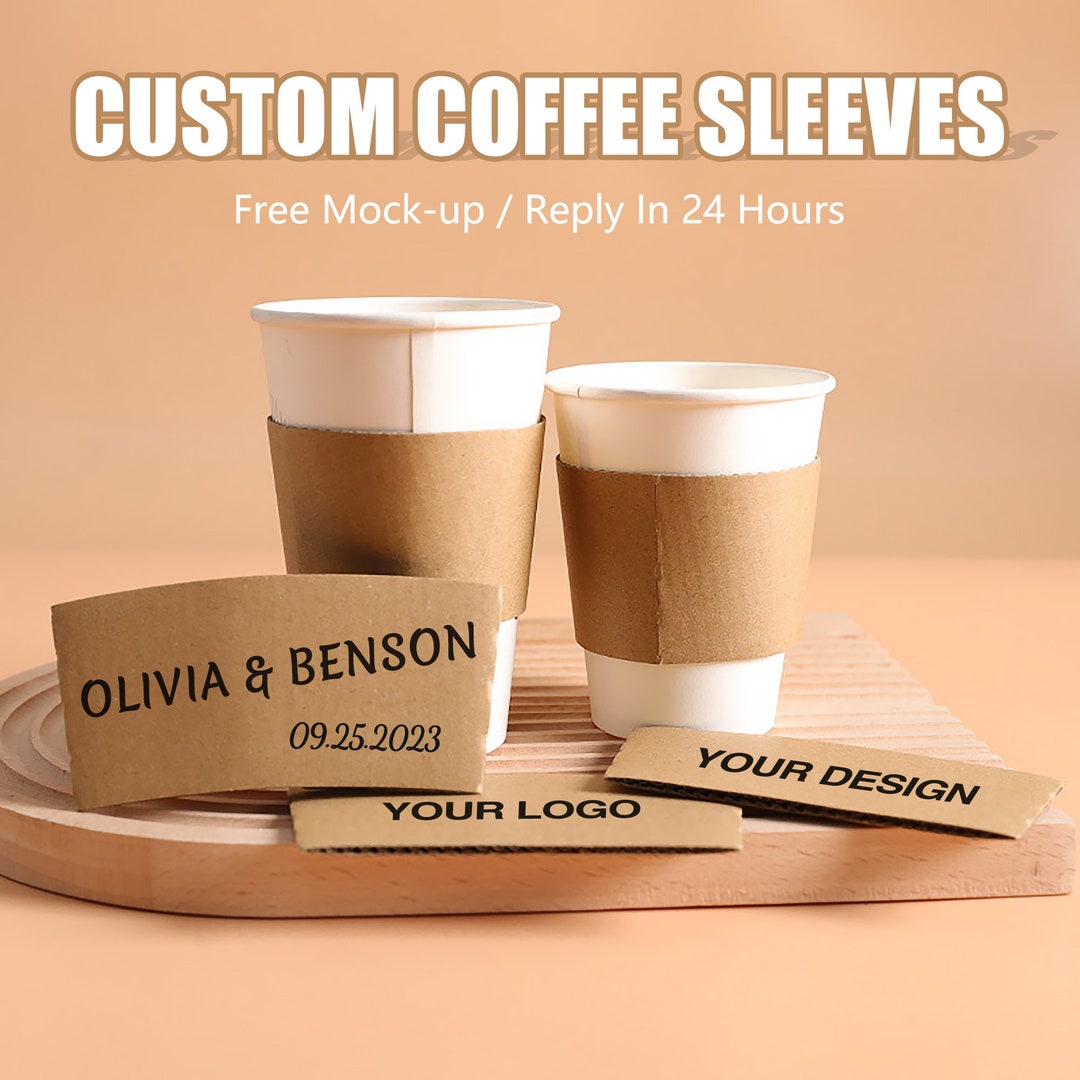 Personalized Disposable Kraft/white Coffee Sleeves, Favor Gift for ...