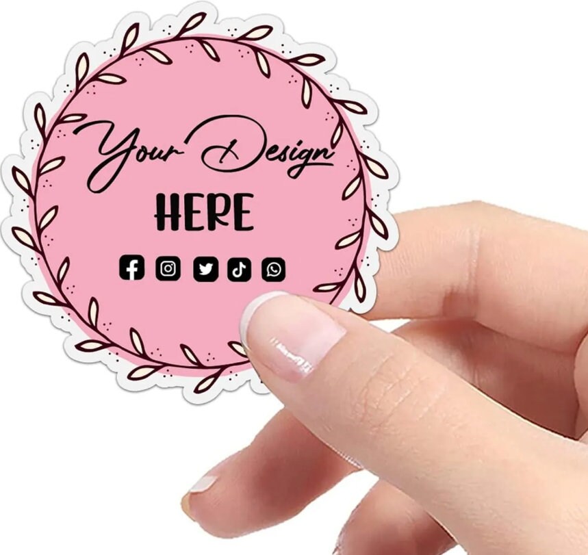 100pcs Personalized Circle Photo Labels,custom Text Stickers,custom ...