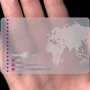 Personalized Transparent Business Card, Clear Acrylic Plastic Business ...