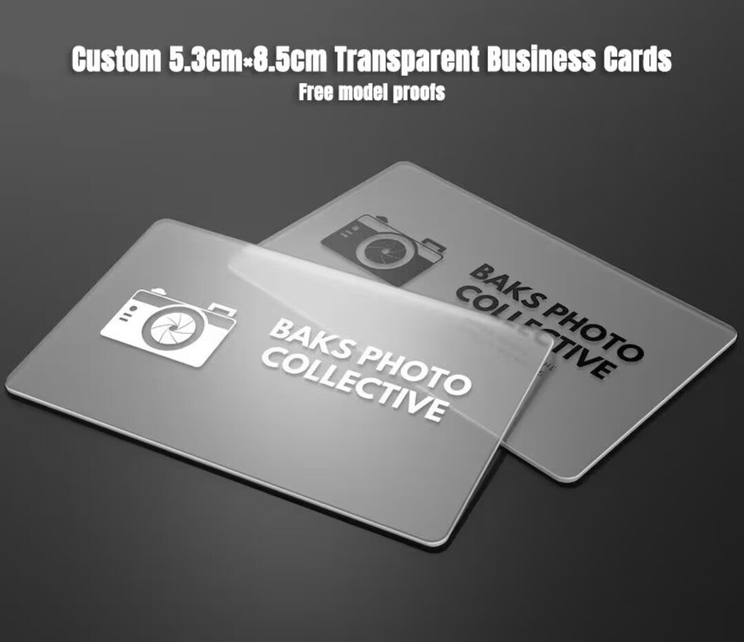 Personalized 2.09"x3.35" Transparent Business Cards, Custom Frosted ...