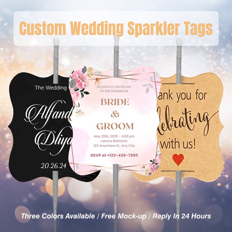 Wedding Sparkler Tag - Etsy