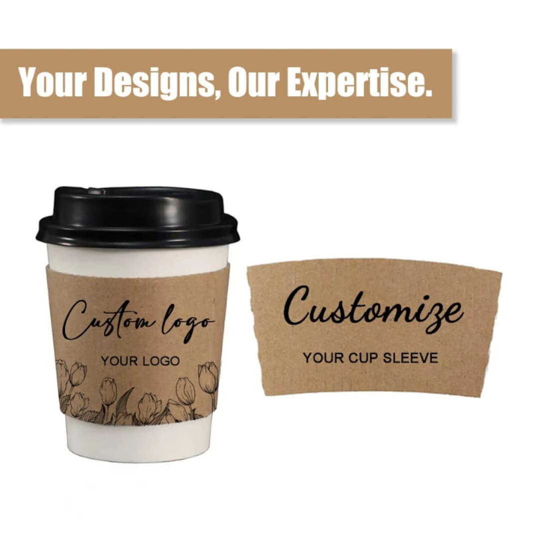 Personalized Kraft Coffee Sleeves, Custom Disposable Cup Sleeves With ...
