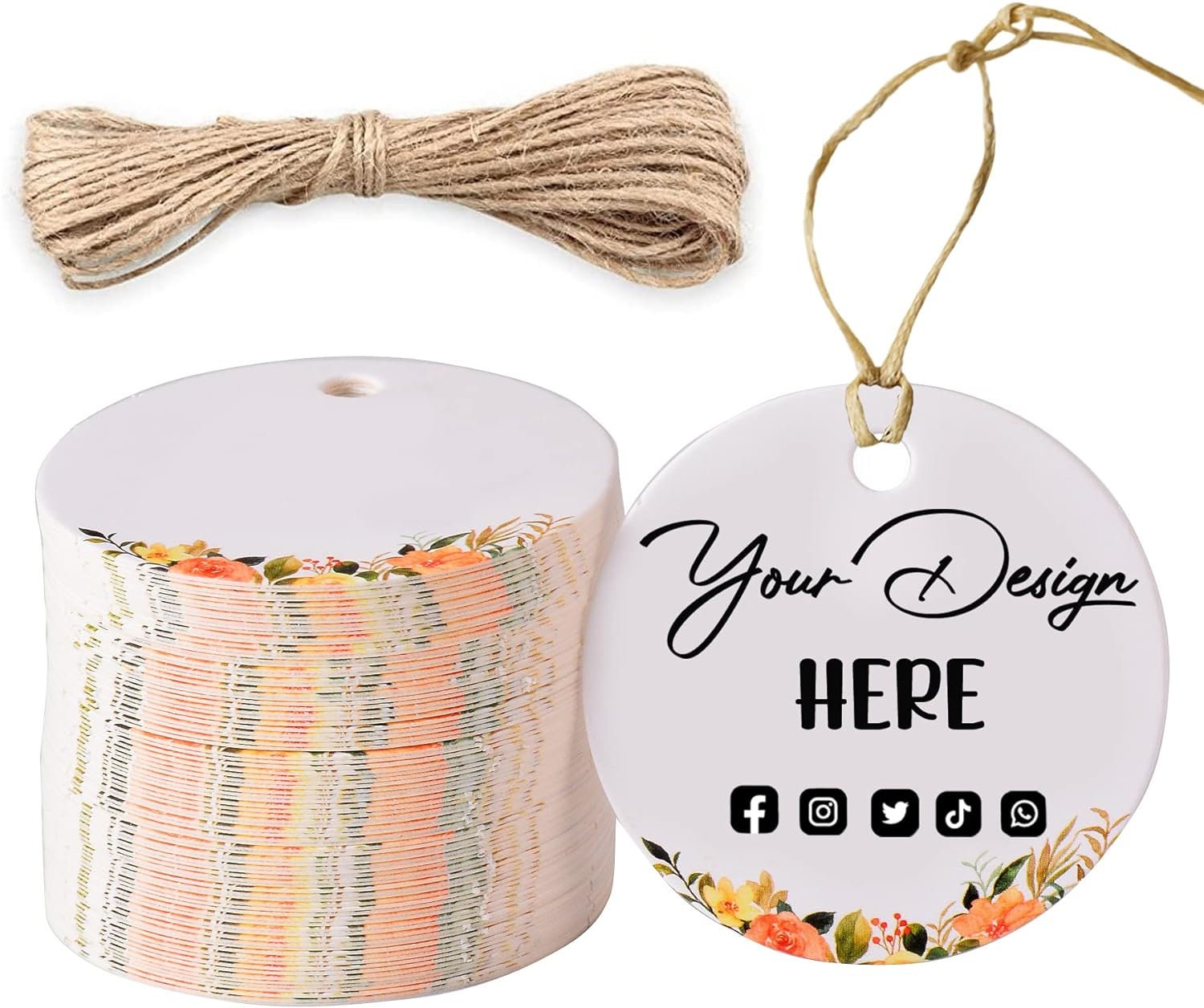 Custom Round Hang Tags With Jute Twinepersonalized Clothing - Etsy