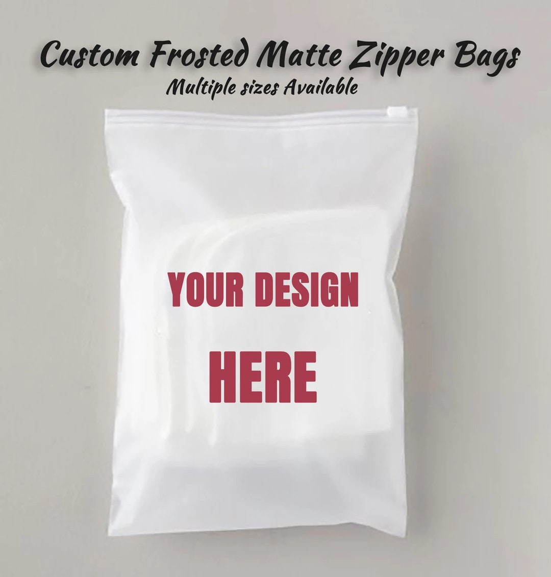 Personalized Matte Frosted Zipper Bags With Your Logo/text, Custom ...
