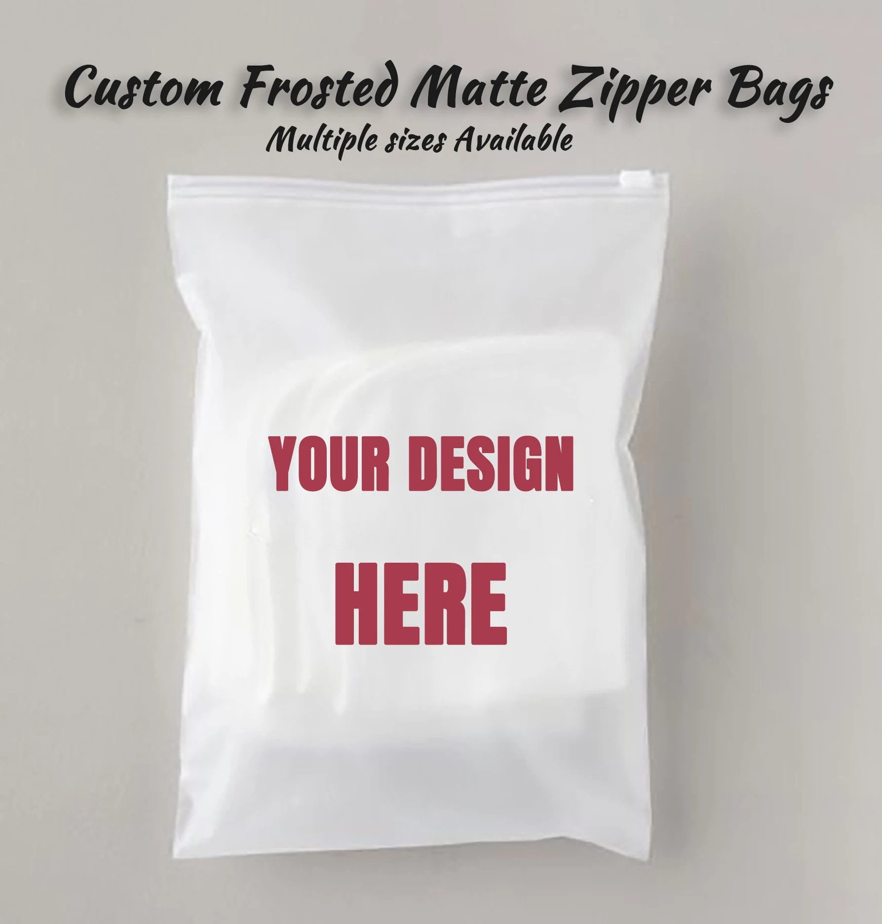 Personalized Matte Frosted Zipper Bags With Your Logo/text, Custom ...