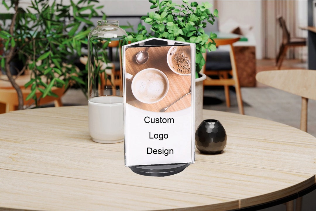 Custom 3-sided Sign Holder With Revolving Base,3 Grid Rotating Poster ...