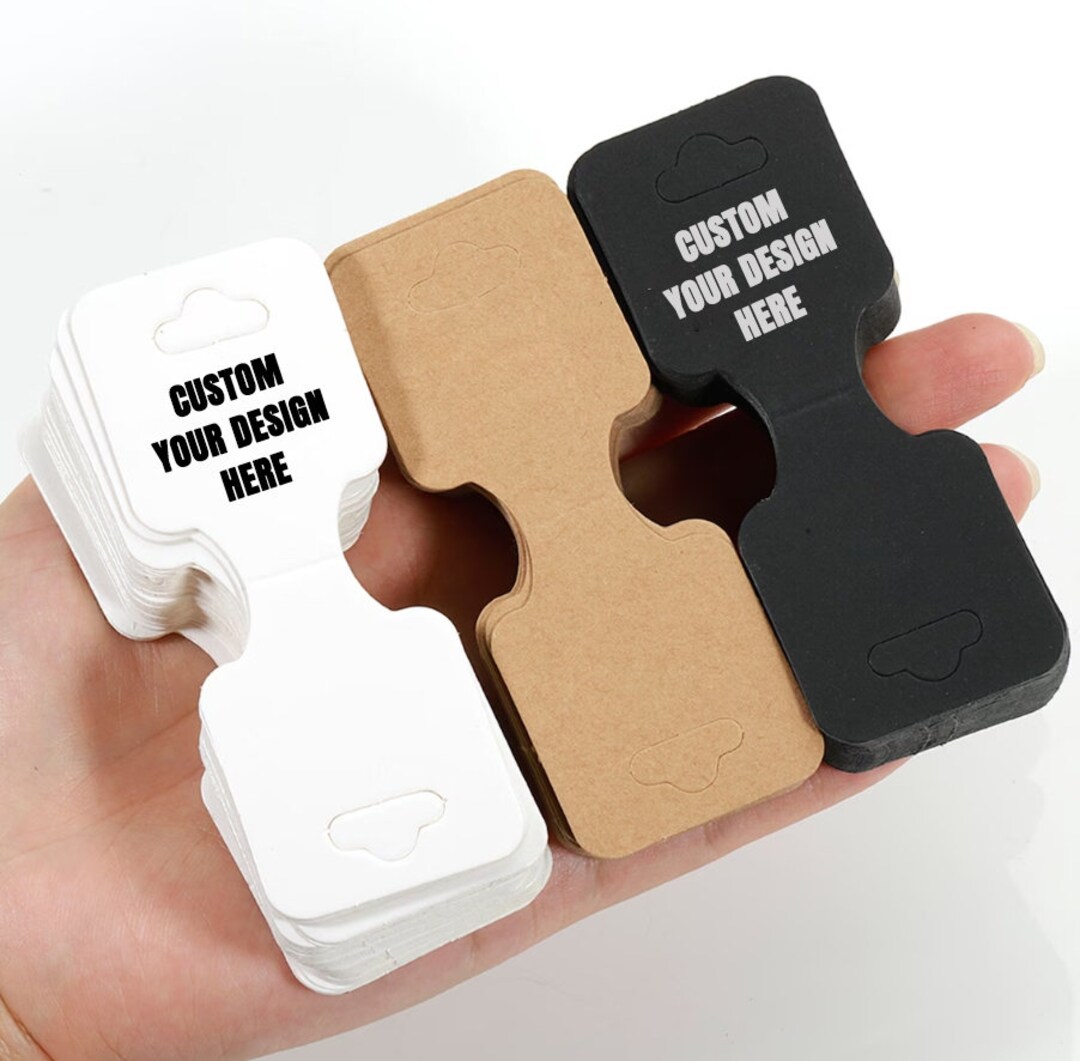 Personalized Fold Over Necklace Display Tag Card, Custom Hanging Cards ...