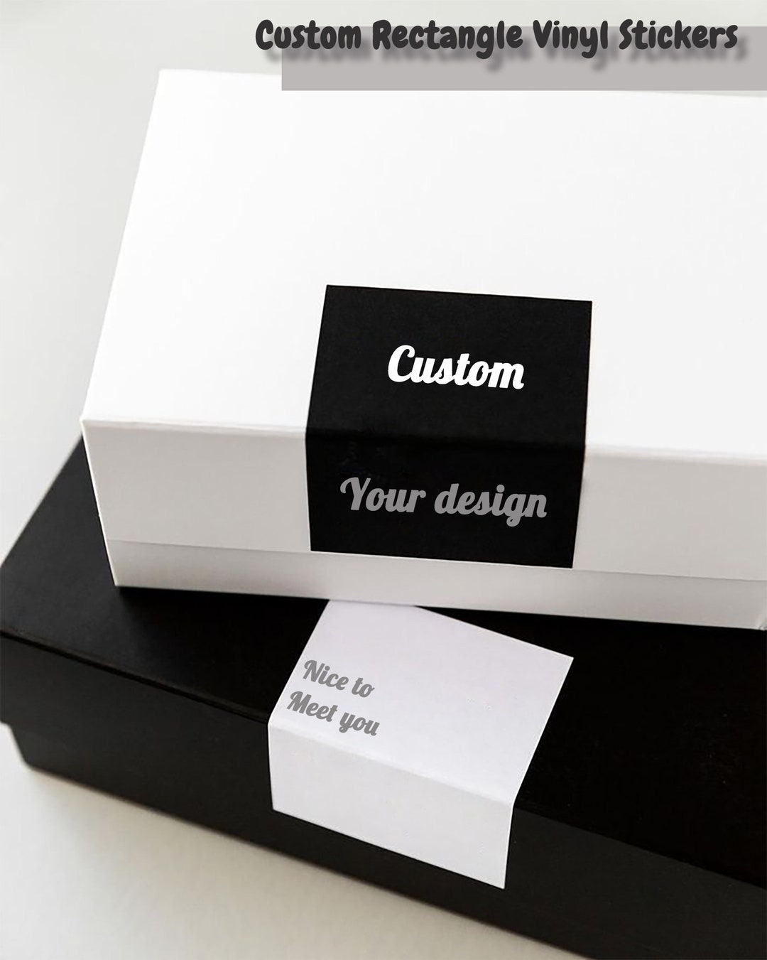 Custom Rectangle Vinyl Stickers With Your Design/text, Favor Labels for ...