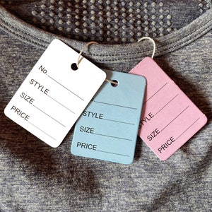 3.5cmx5cm Rectangle Clothing Price Tag (thickness 300 GSM) White/pink ...