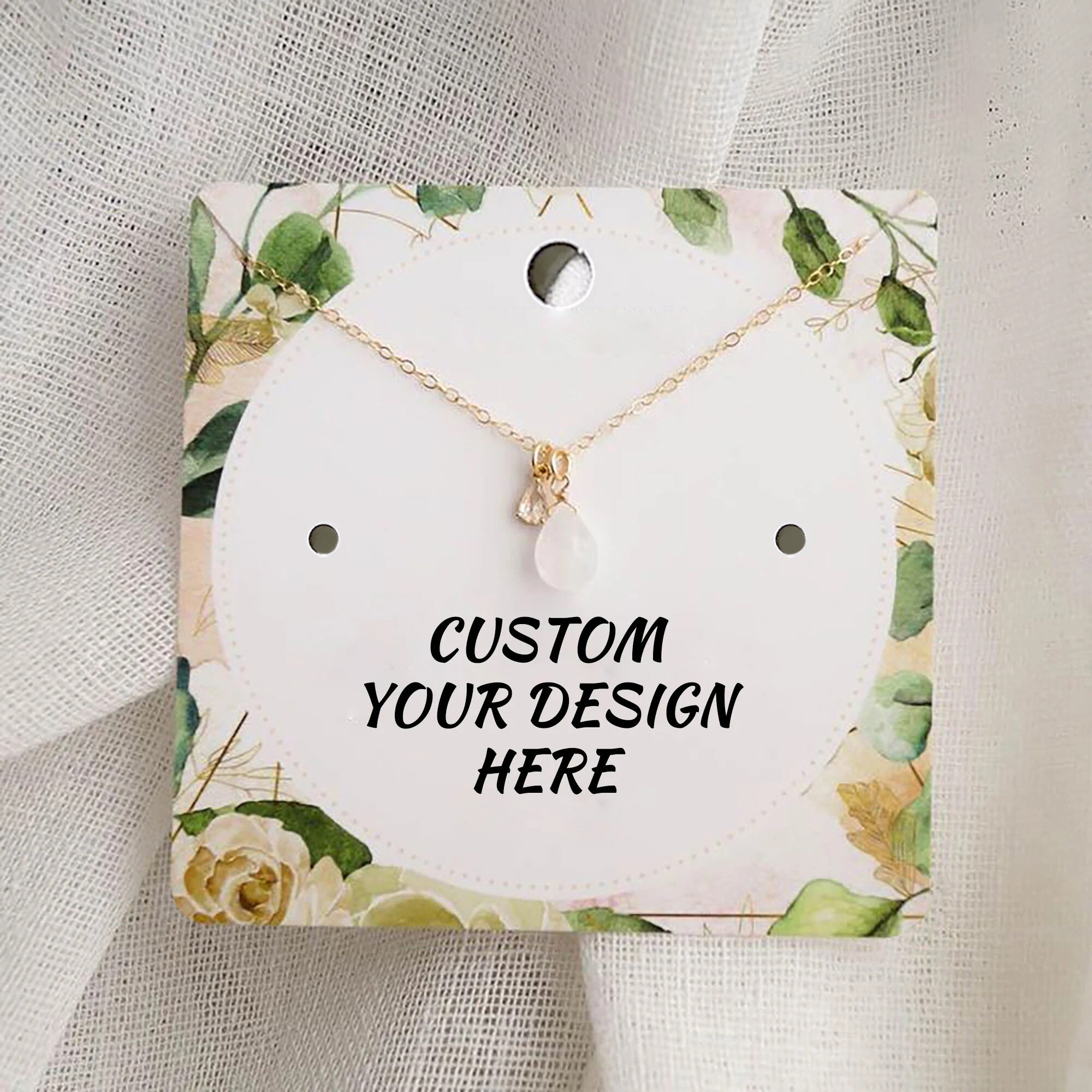 Personalized Kraft/white Jewelry Packaging Cards, Necklace Holder and ...